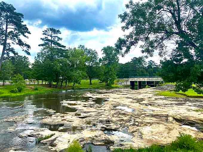 After heavy rains, the rocky riverbed transforms into nature's own water park, minus the overpriced snack bars.