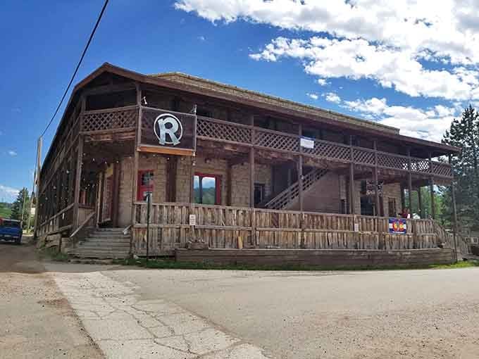 Circle R's two-story wooden balcony looks ready for a Western showdown, minus the tumbleweeds and dramatic music.