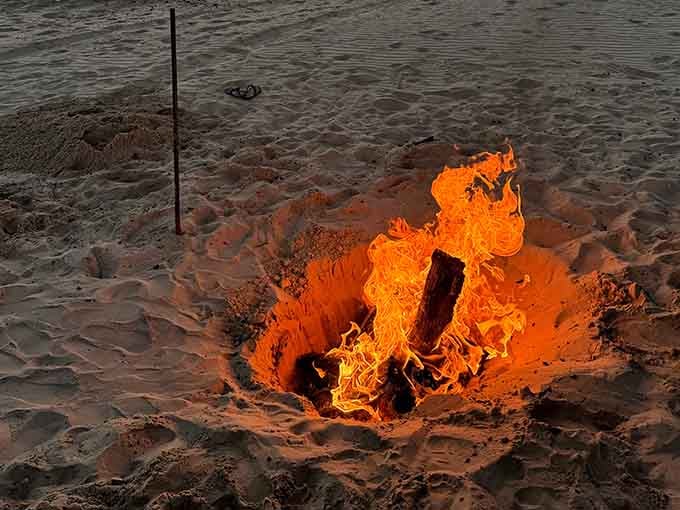 Beach bonfires crackle as waves provide the soundtrack for your evening under the stars.