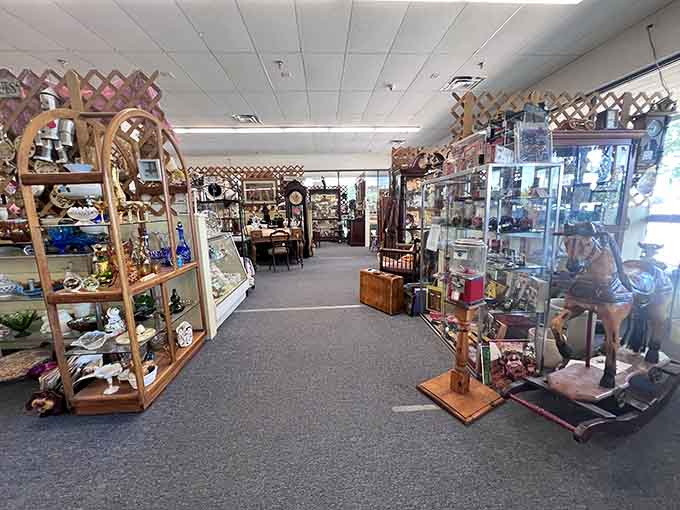 The lattice displays add charm while keeping you from getting lost in this magnificent maze of memories.