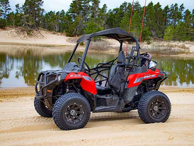 This beast of a machine looks ready to conquer terrain that would make a regular car weep with envy.