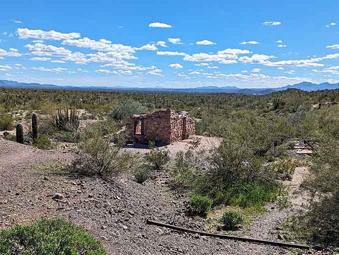 Desert ruins whisper stories of those who tried making a living here before air conditioning became standard equipment.