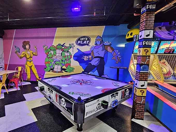 Air hockey tables: where friendships are tested and trash talk reaches levels that would make your grandmother blush slightly.