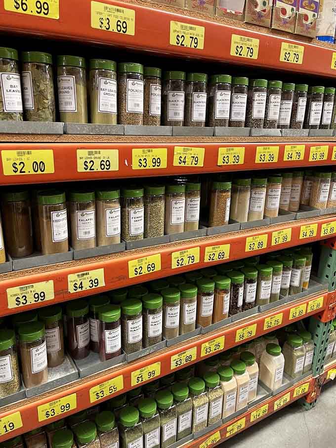 Spice jars line up like flavorful soldiers, ready to transform your cooking from mundane to magnificent.