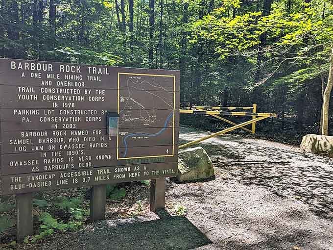 The Barbour Rock Trail promises views that'll make you forget you're technically still in the same state as Philadelphia.