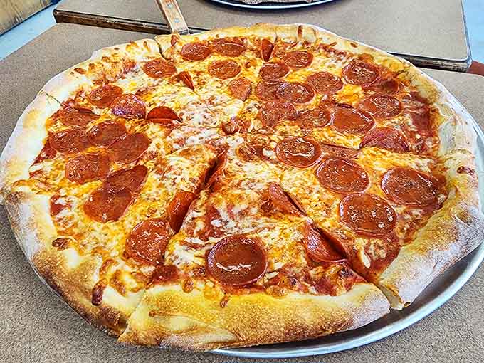 Half cheese, half pepperoni perfection for those who can't commit, or won't, and honestly, who could blame them?
