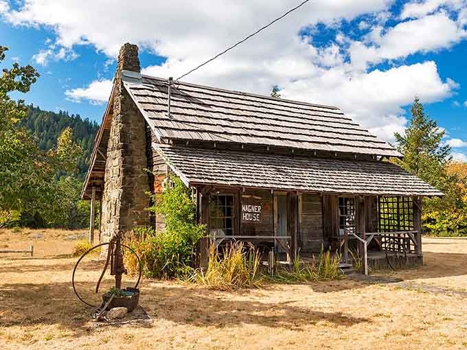 The historic Wagner House sits quietly, a wooden testament to frontier life when "remote" was just called "normal."