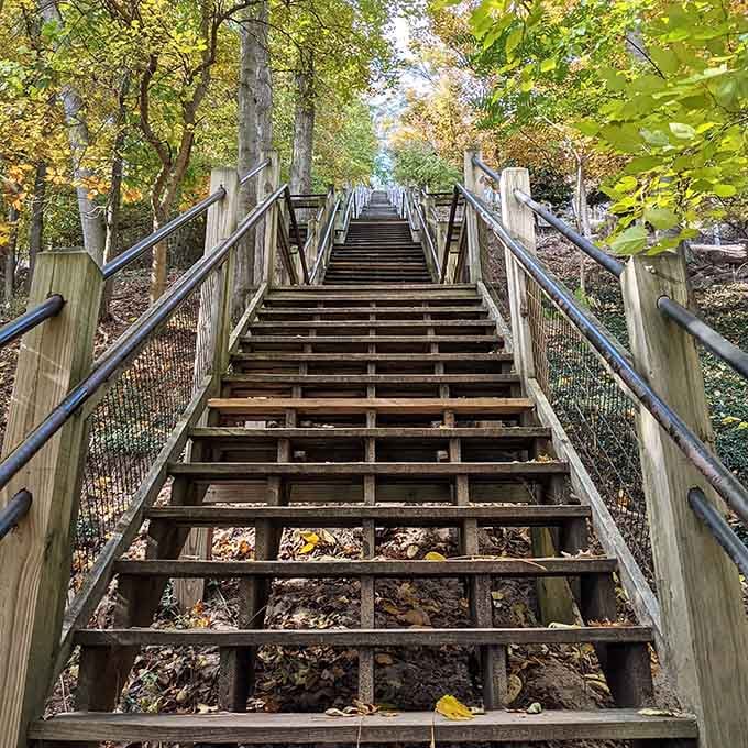 These stairs separate the casual beachgoers from the truly committed, no gym membership required for this workout.