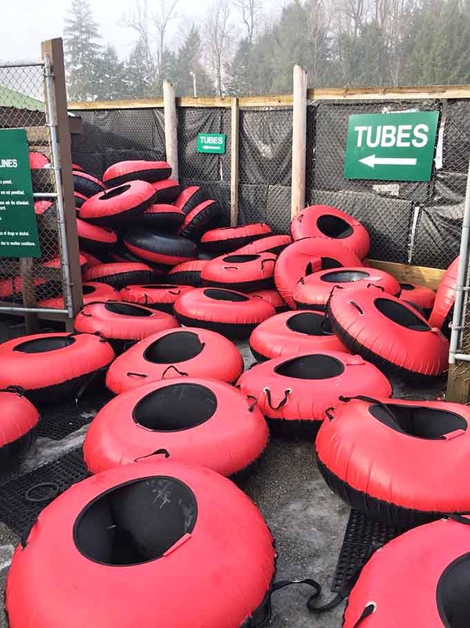 Those red tubes are basically your ticket to temporary flight, no TSA screening required for this adventure.