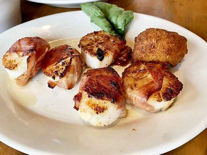Bacon-wrapped scallops that'll make you question every other scallop you've ever eaten in your entire life, honestly.