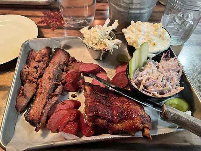 When you can't decide between brisket, ribs, and sausage, the universe invented combo platters for exactly this reason.