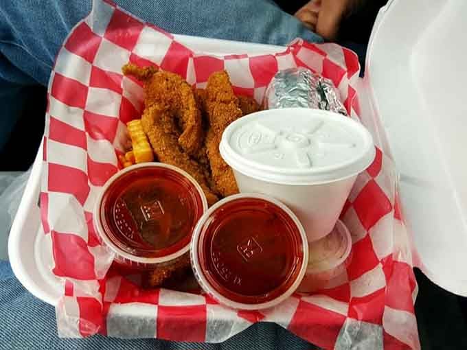 Golden fried catfish with all the trimmings, because Southern restaurants know you can't choose between land and sea.