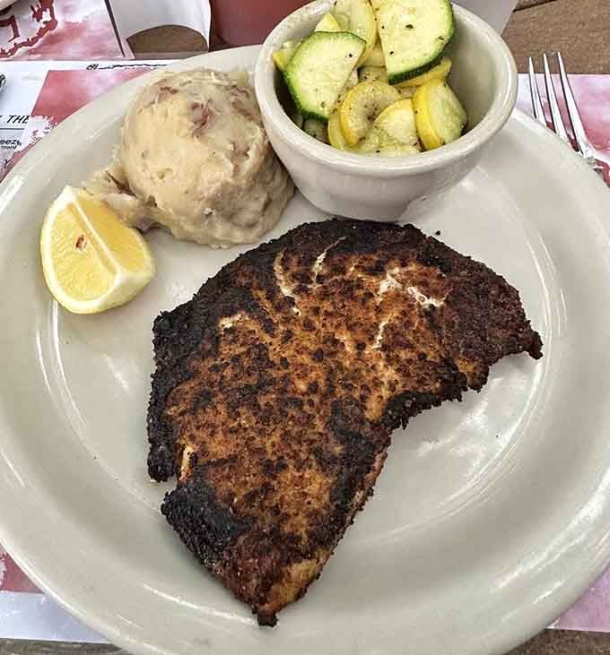Blackened to perfection with a crust that could make a grown adult weep tears of pure, unadulterated joy and happiness.