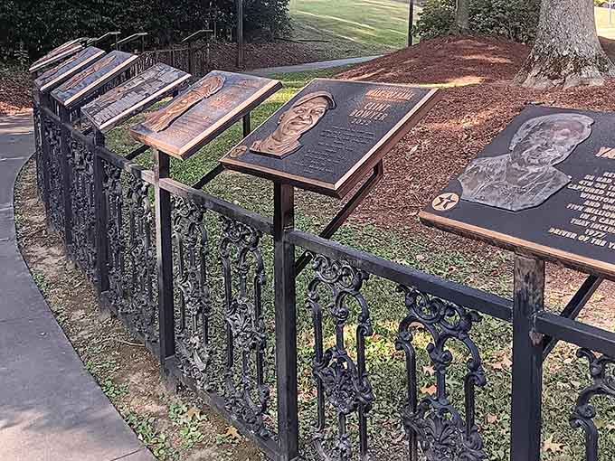 The Talladega Walk of Fame honors local heroes with permanent tributes along peaceful walking paths.