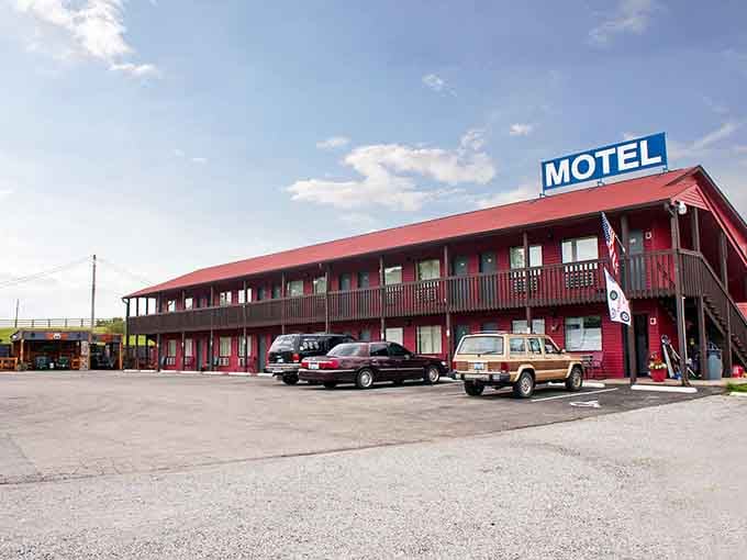 Classic roadside lodging with that nostalgic two-story design reminds you of simpler times when travel meant adventure.