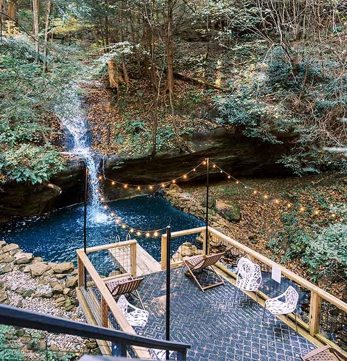 A private waterfall and swimming hole that's heated year-round&mdash;because nature is great, but warm nature is better.