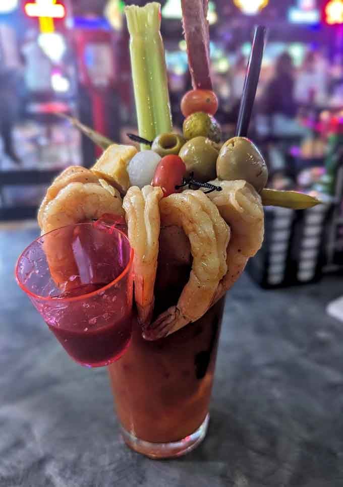 Five shrimp doing synchronized swimming in your cocktail&mdash;this is what peak brunch performance looks like, folks.