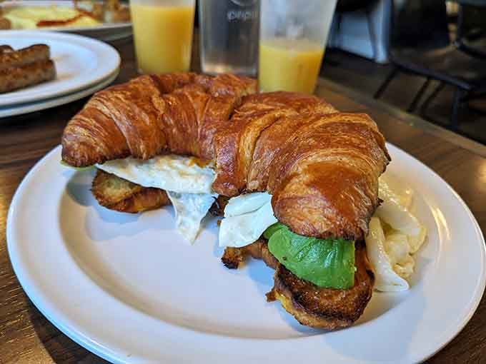 A croissant stuffed with breakfast? Someone finally understood the assignment and aced the test completely.