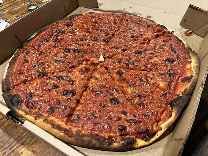 Sometimes the simplest pizza is the best pizza, with sauce and cheese doing all the talking in that perfect Connecticut accent.