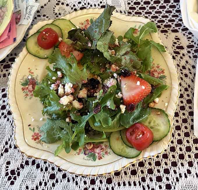 Fresh salads here get the same elegant treatment as everything else on the menu.