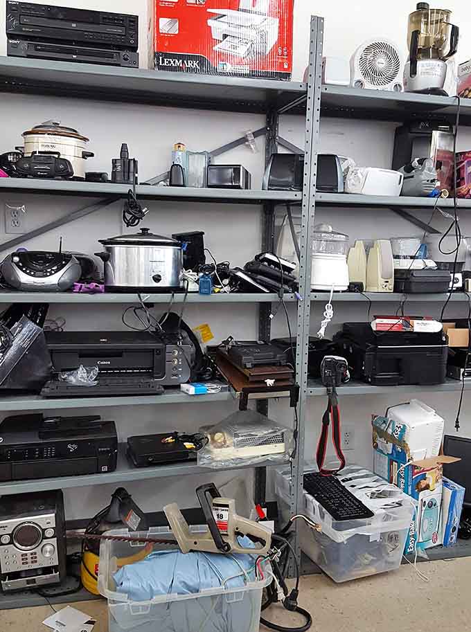 From slow cookers to printers, it's like someone's entire electronics closet decided to throw a yard sale indoors.