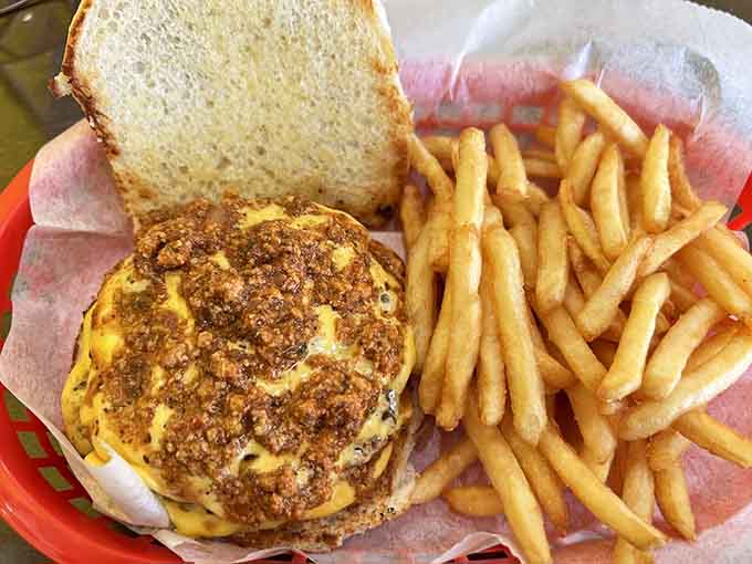 When a double burger looks this good, suddenly skipping lunch yesterday feels like excellent forward planning.