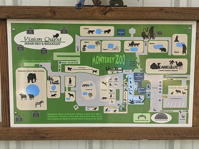This property map reads like someone's fever dream, except it's real and you can actually visit all these animals.