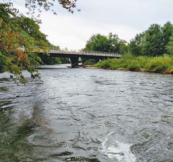 The bridge marks your passage through nature's own lazy river, no theme park required.