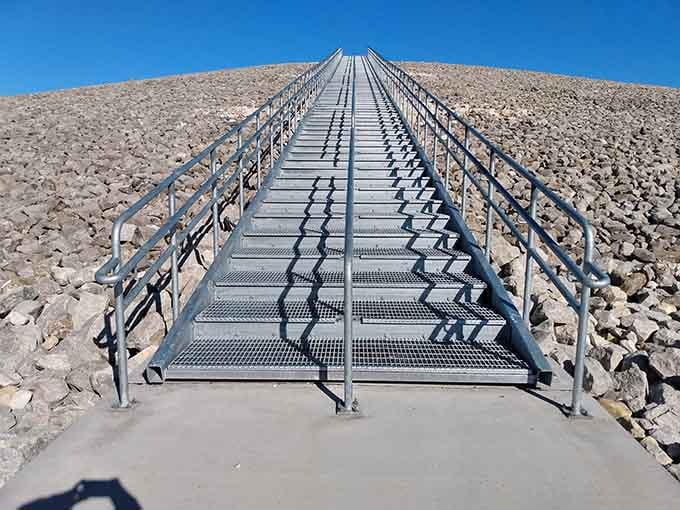 Looking up those stairs feels like climbing toward the sky, and the view from the top is worth every step.