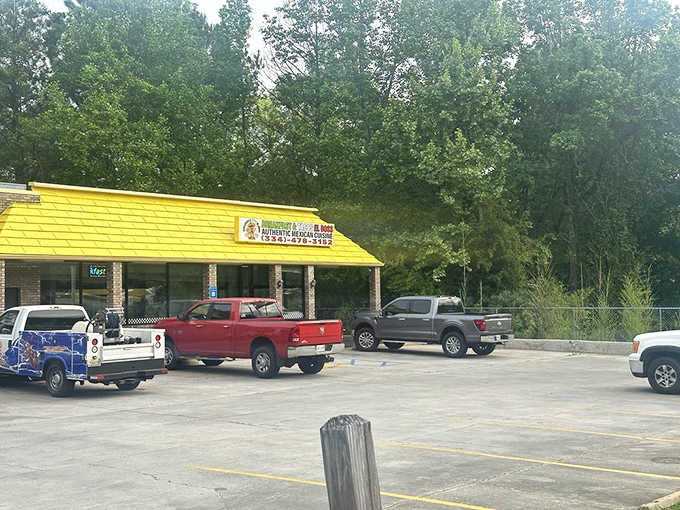 That bright yellow exterior isn't just cheerful, it's a beacon for anyone craving authentic Mexican fare.
