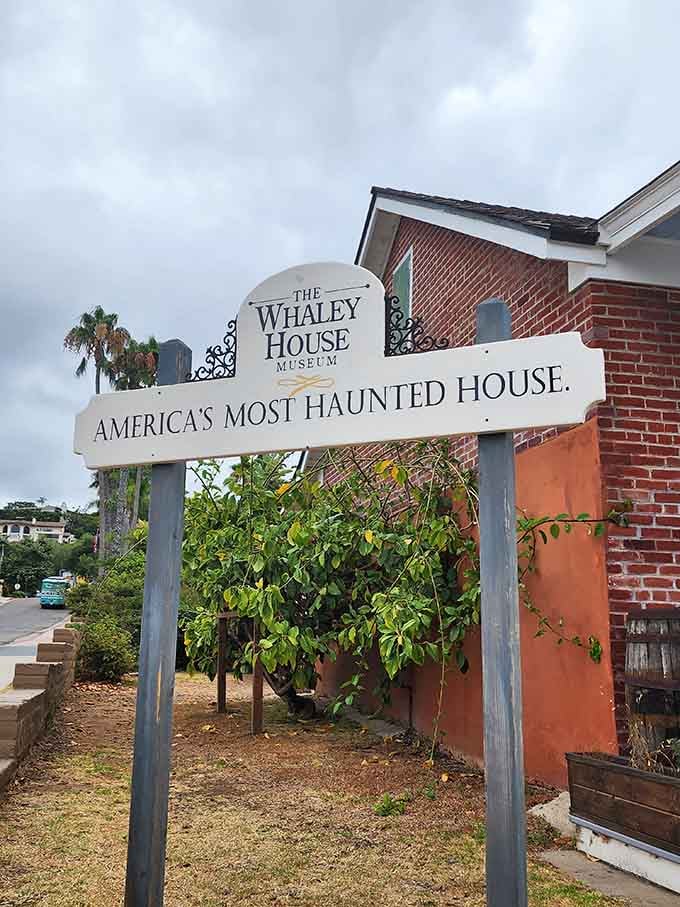 When the government officially declares your house haunted, you might as well lean into it with proper signage, right?
