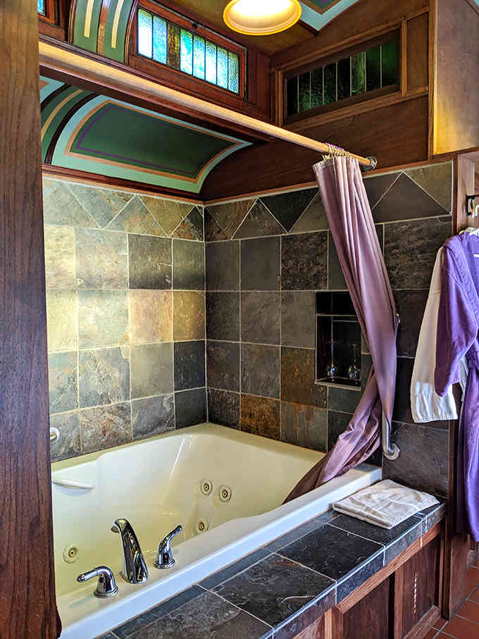 A jetted tub inside a train car is the kind of luxury even the old railroad barons never imagined.