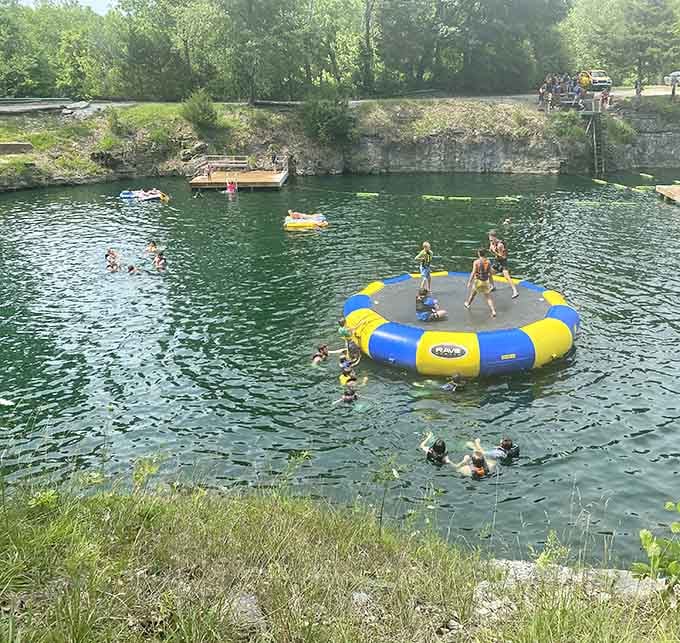 This inflatable trampoline provides more entertainment value than most expensive theme park attractions combined.