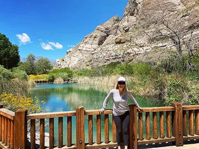 She's found the spot where desert meets oasis, and that smile says she's not leaving anytime soon.