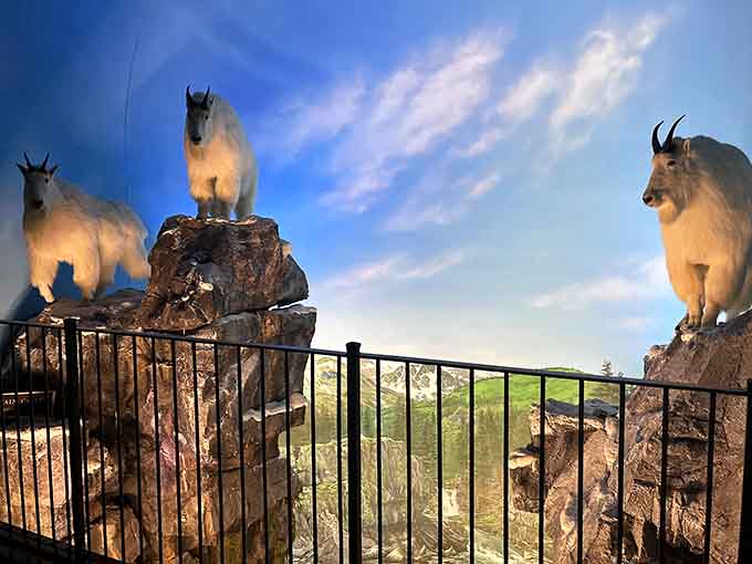 Mountain goats perched dramatically on rocks, looking majestic and slightly judgmental about your hiking abilities.