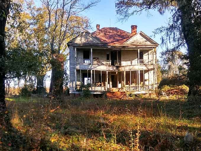 This weathered beauty near the park tells stories of rural South Carolina's past, standing proud despite the years.