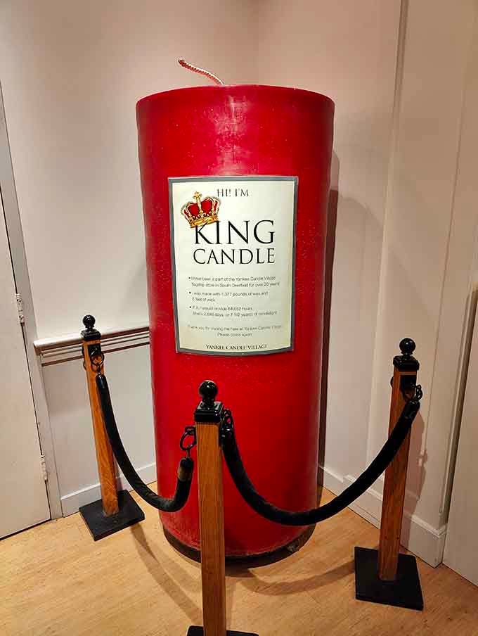 Behold the King Candle, proof that everything's bigger in Massachusetts when it comes to scented wax and tourist photo opportunities.