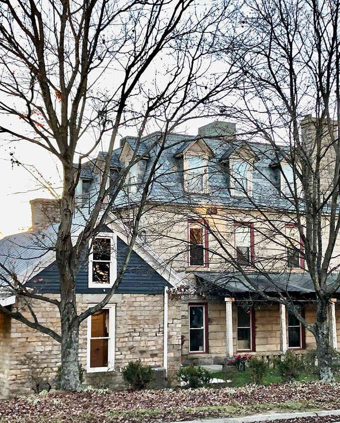 Victorian meets castle in this quirky structure where different eras blend together like a delightful architectural potluck.