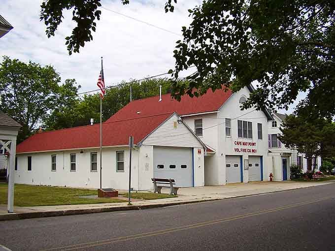 That bright red roof stands proud, protecting volunteers who've been keeping their neighbors safe for decades and counting.