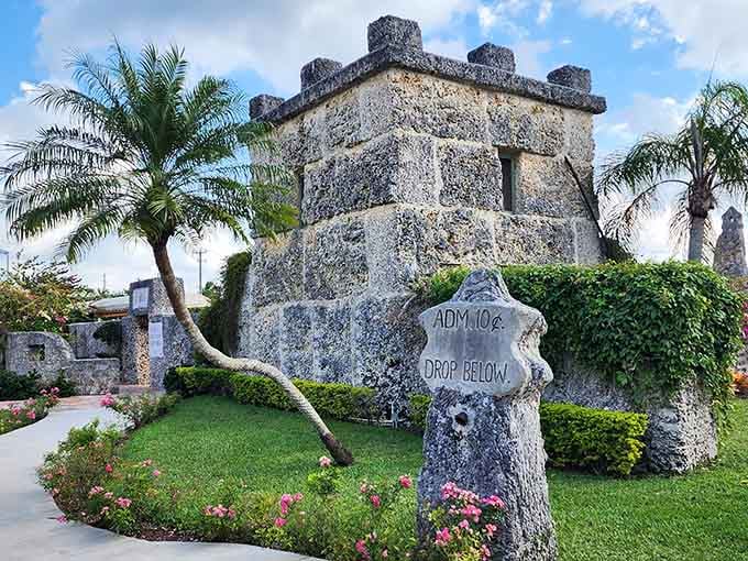 Ancient coral formations tower overhead like something from a medieval fantasy brought to life in limestone.