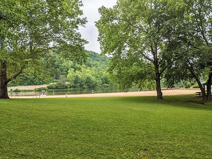 Lush green meadows and mountain views create the perfect backdrop for hunting those magical cross-shaped stones hidden in plain sight.
