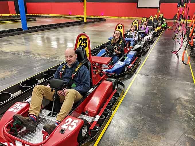 Generations line up together, proving that the need for speed never retires and family fun knows no age limit.