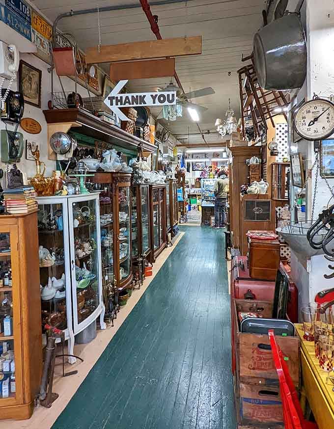 That "THANK YOU" sign overhead says it all—gratitude for treasure hunters who appreciate history's beautiful leftovers.