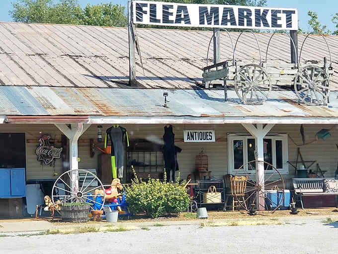 That charming wagon-topped building looks like it rolled straight out of a Western movie into your weekend plans.