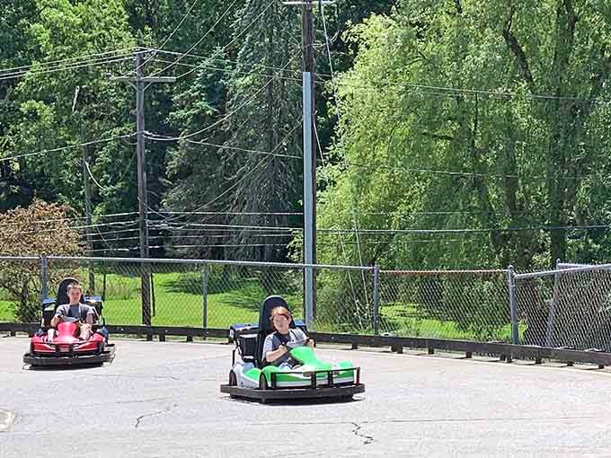Outdoor racing under real sunshine beats any video game, proving some thrills still require actual fresh air and courage.