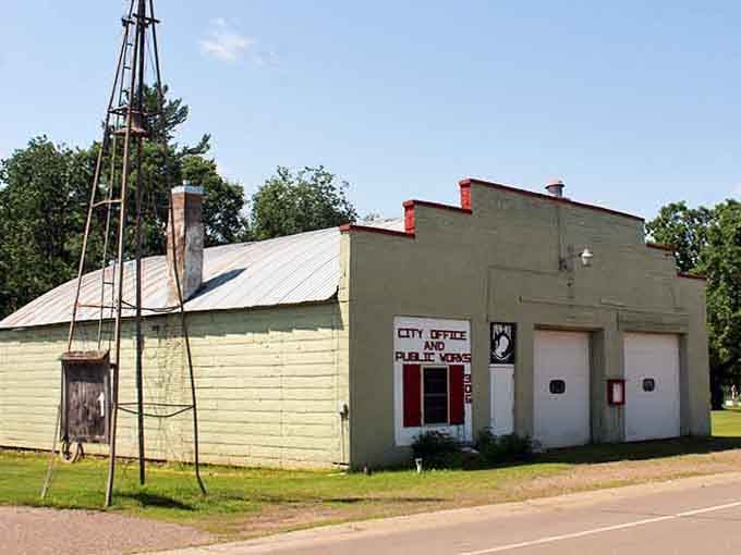 McGrath's city office and public works building wears its age like a badge of honor beside that magnificent old windmill tower.