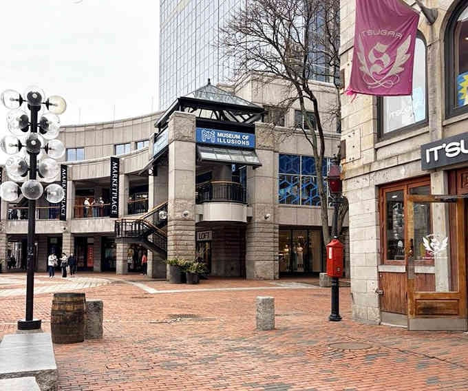 The cobblestone plaza creates an elegant backdrop for mind-bending experiences that'll leave you questioning everything you thought you knew.