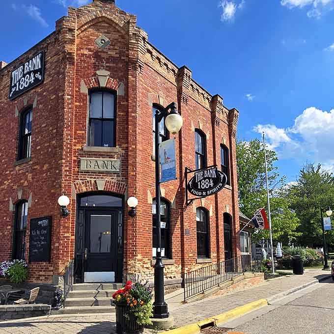 This corner bank building from 1884 has more character in its brickwork than most modern buildings have in their entire design.