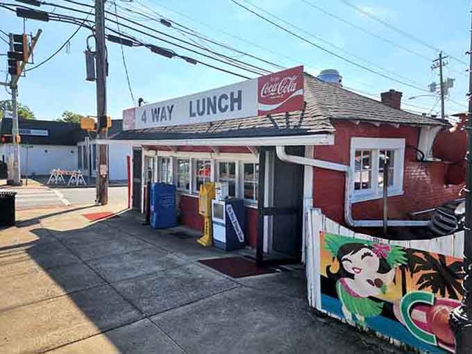 That vintage Coca-Cola sign and compact footprint prove you don't need square footage when you've got soul.