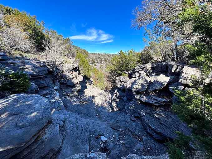 The canyon's layered rock formations tell stories spanning millions of years in stunning geological detail throughout.